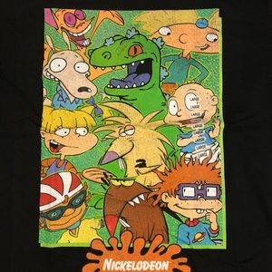 Nickelodeon | Shirts | Nickelodeon Retro 9s Nicktoons Black T Shirt ...